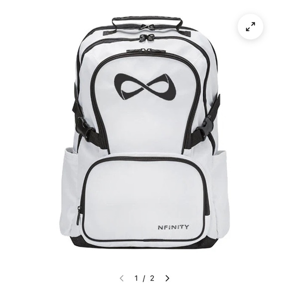 NFINITY | Bags | Classic Nfinity Backpack White Black Logo Black Brand ...